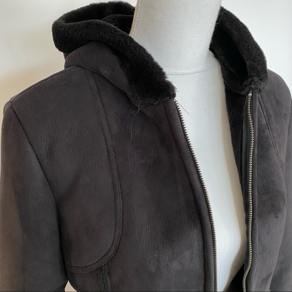 Mudd | Jackets & Coats | Vintage Mudd Black Faux Fur Lined Hooded Coat ...